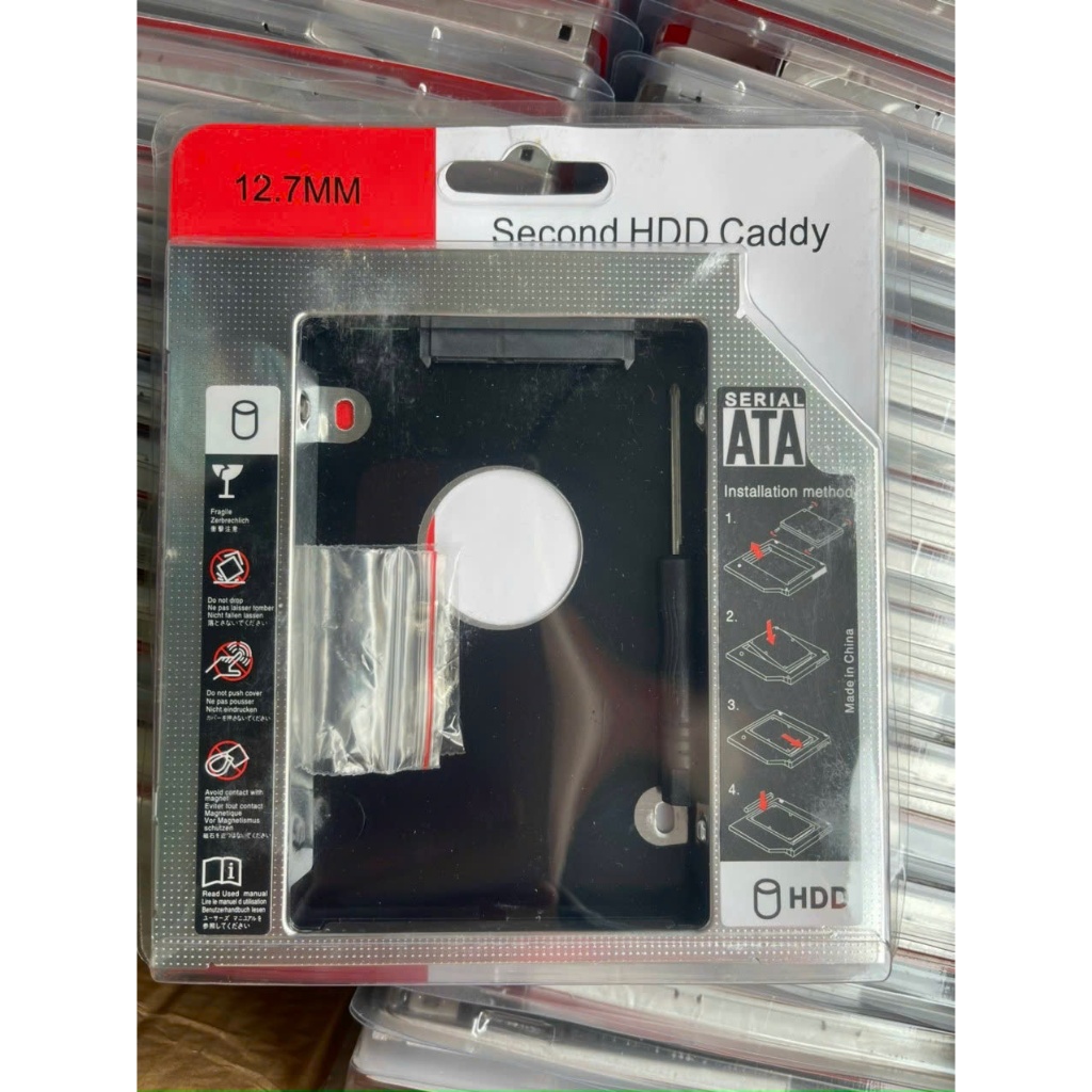 Caddy Bay SATA 3 lắp HDD/SSD thay vào ổ DVD trên laptop (bạc) | Shopee ...