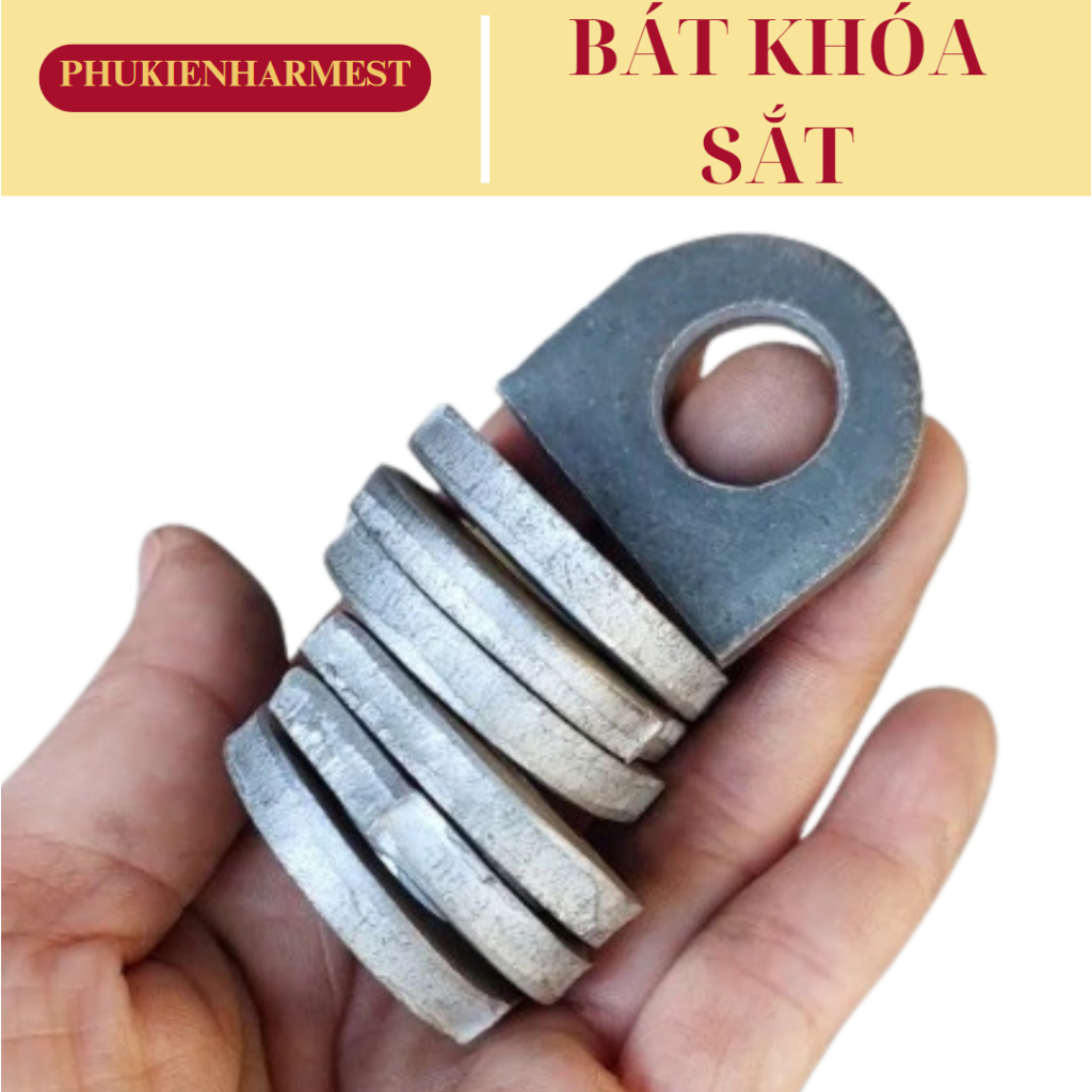 10 Bát khóa cửa sắt đủ size 5li 6l 8li khoen cửa sắt, tai sắt dẹt ...