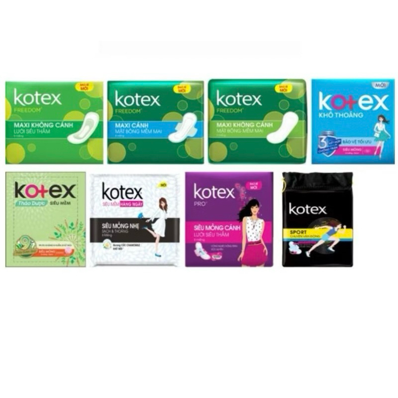 Băng vệ sinh Kotex các loại (hằng ngày, ban đêm, khô thoáng, maxcool) | Shopee Việt Nam