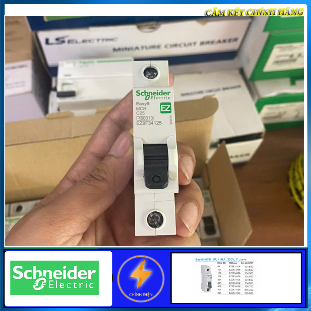 [Chính hãng] Cầu dao tự động Schneider 1P easy9 MCB dòng cắt 4.5ka | Shopee Việt Nam