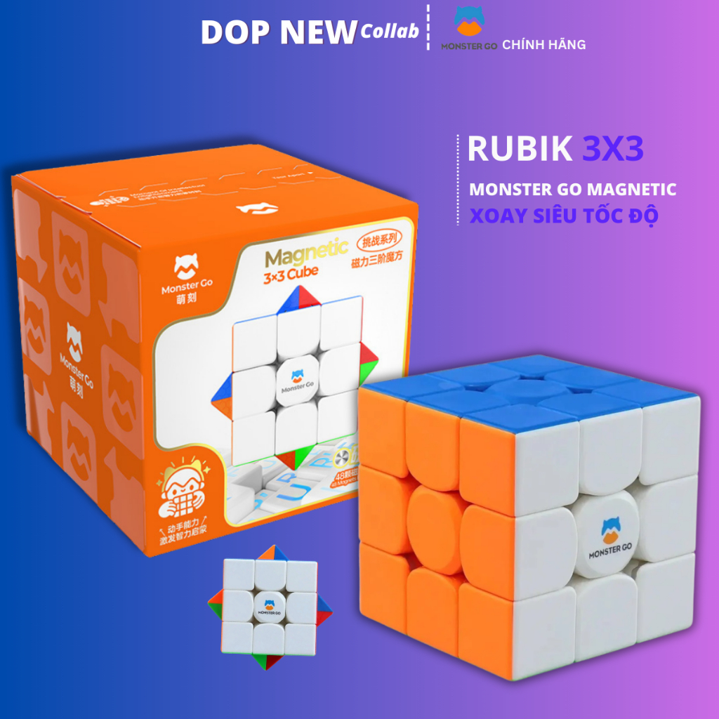 Rubik 3x3 Monster Go DOPNEW Cao Cấp Gan Cube Rubic 3 Tầng Stickerless ...