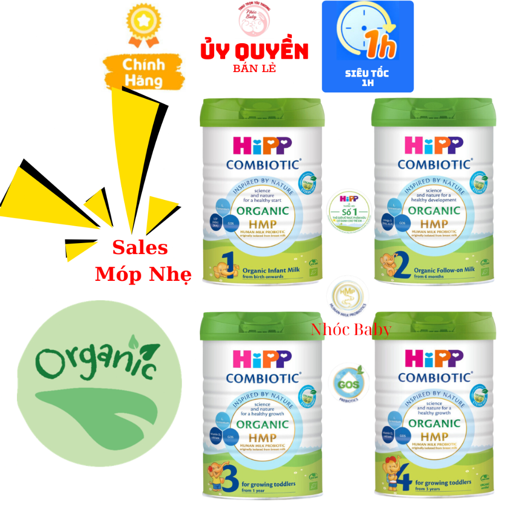 [Lon Móp Nhẹ] Sữa HiPP Organic HMP Mẫu Mới Số 1,2,3,4 Lon 800g Date ...