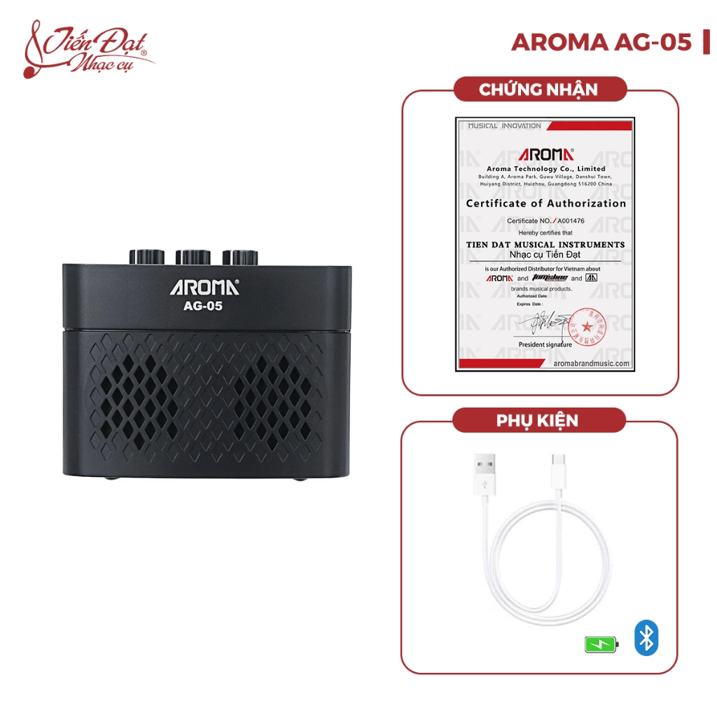 Ampli/ Amply/ Âm ly Mini Electric Guitar Aroma AG-05, 5W, Có Bluetooth | Shopee Việt Nam