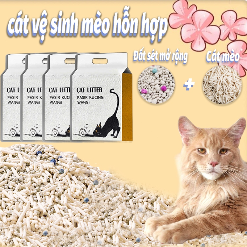 Cát Vệ Sinh Cho Mèo Premium,Cát vệ sinh mèo hỗn hợp Bentonite,Hấp thụ ...