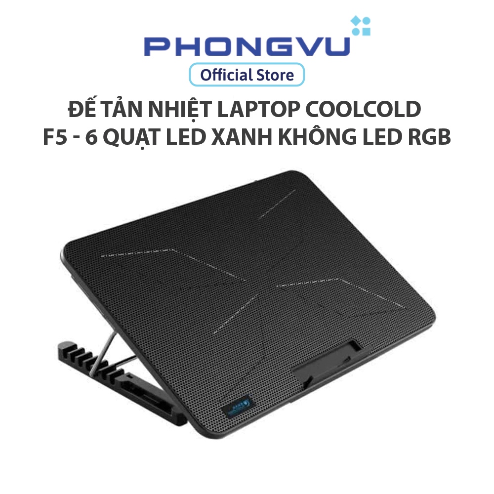 Đế tản nhiệt Laptop Coolcold F5 - 6 quạt led xanh không led RGB - Bảo hành 6 tháng | Shopee Việt Nam