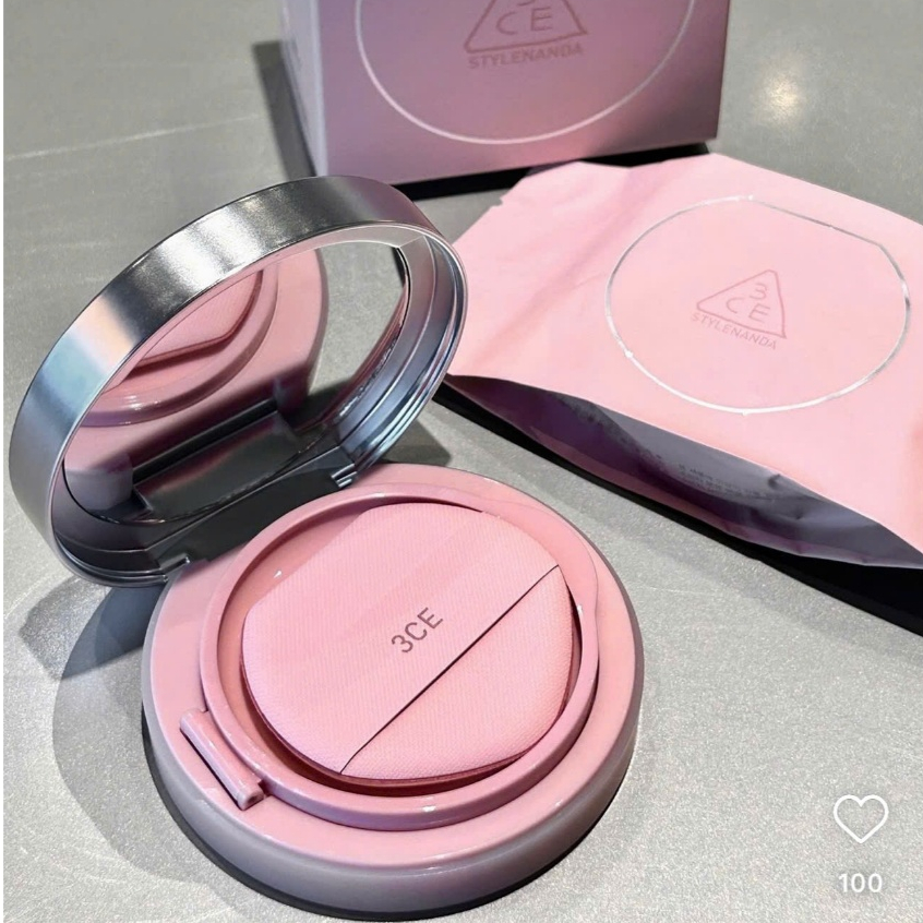 Phấn Nước 3CE Glow Cushion SPF50+ PA+++ 15g Fitting Mesh Cushion SPF40 PA+++ [Nguyên Set Thêm 1 ...