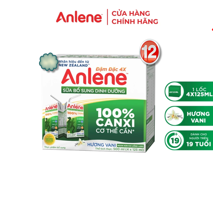 [Date 07/2025] Thùng Sữa nước Anlene CONCENTRATE đậm đặc Lốc 48x125ml ...