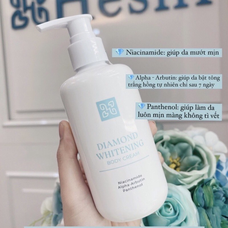 Kem dưỡng thể trắng da body Heshi Diamond Whitening Body Cream 250g ...