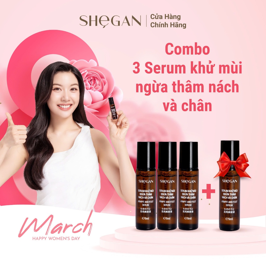(MUA 3 TẶNG 1) Combo 3 Chai Serum Khử Mùi Ngăn Thâm Nách Và Chân SHEGAN ...