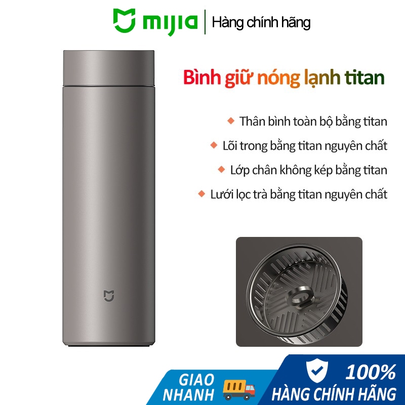 Bình giữ nhiệt Mijia Ti 2 480ml, kháng khuẩn 95%, 196g, vật liệu kim loại an toàn y tế | Shopee ...