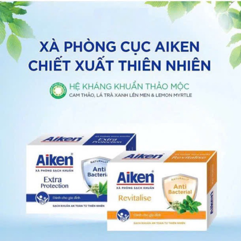 Xà Bông Cục Aiken Extra Protect/ Revitalise Sạch Khuẩn Hương Trà Xanh ...
