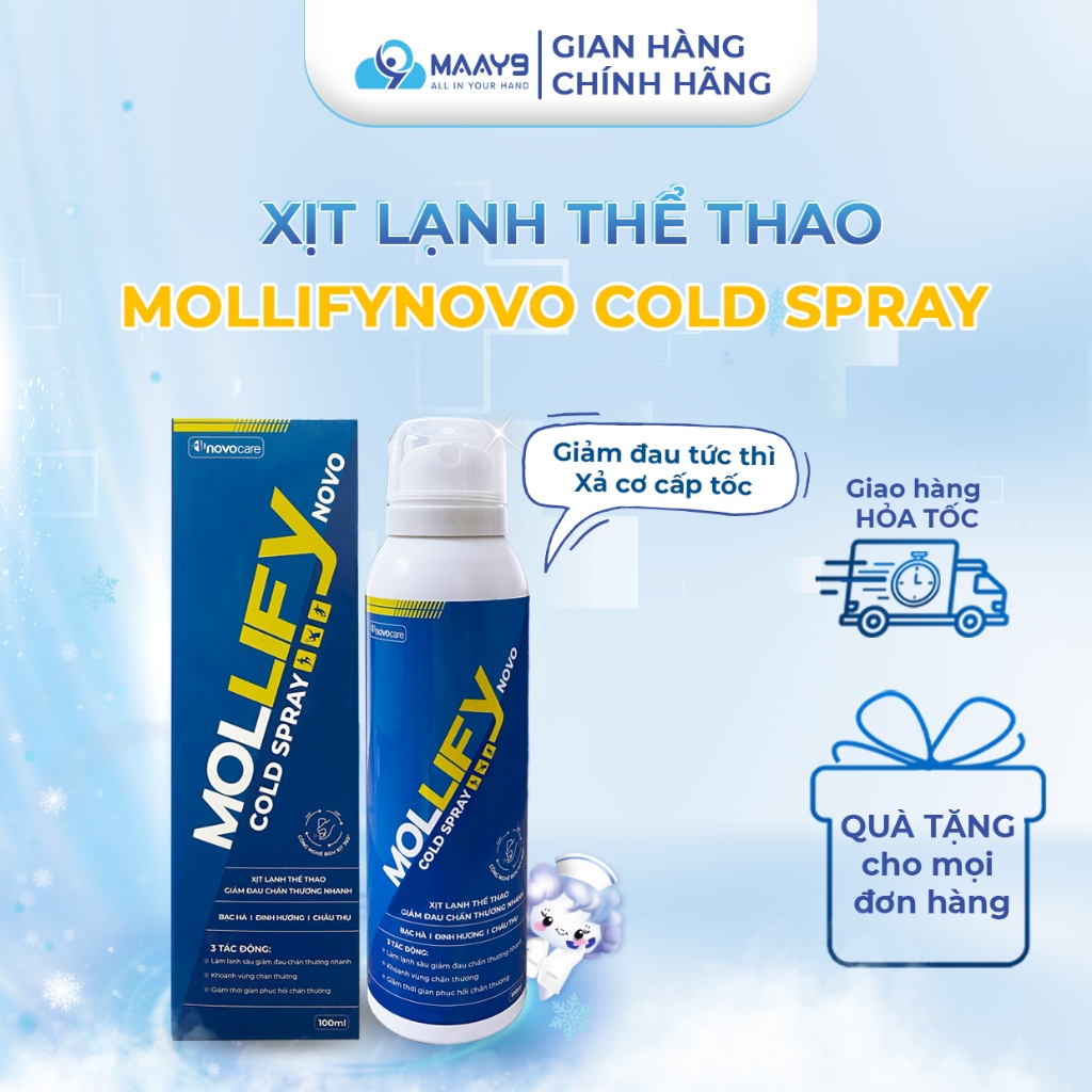 Xịt lạnh thể thao Mollifynovo Cold Spray giúp phong tỏa chấn thương cơ ...