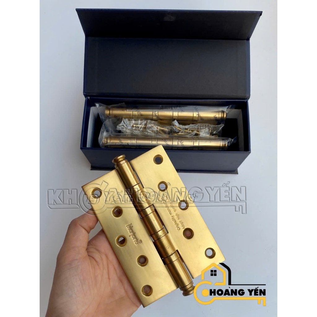 Bản lề lá bằng đồng 127mm x 89mm x 4mm, bản lề cửa bằng đồng lắp cửa gỗ, Bản lề Marione Vàng ...