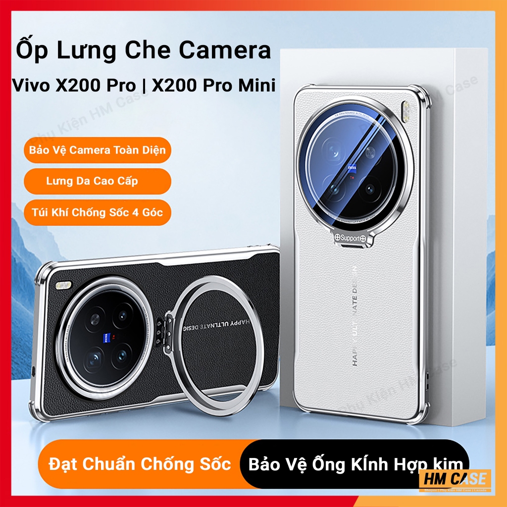 Ốp Lưng Da Bảo Vệ Camera Vivo X200 Pro Mini / X200 Pro, Viền TPU Mặt ...