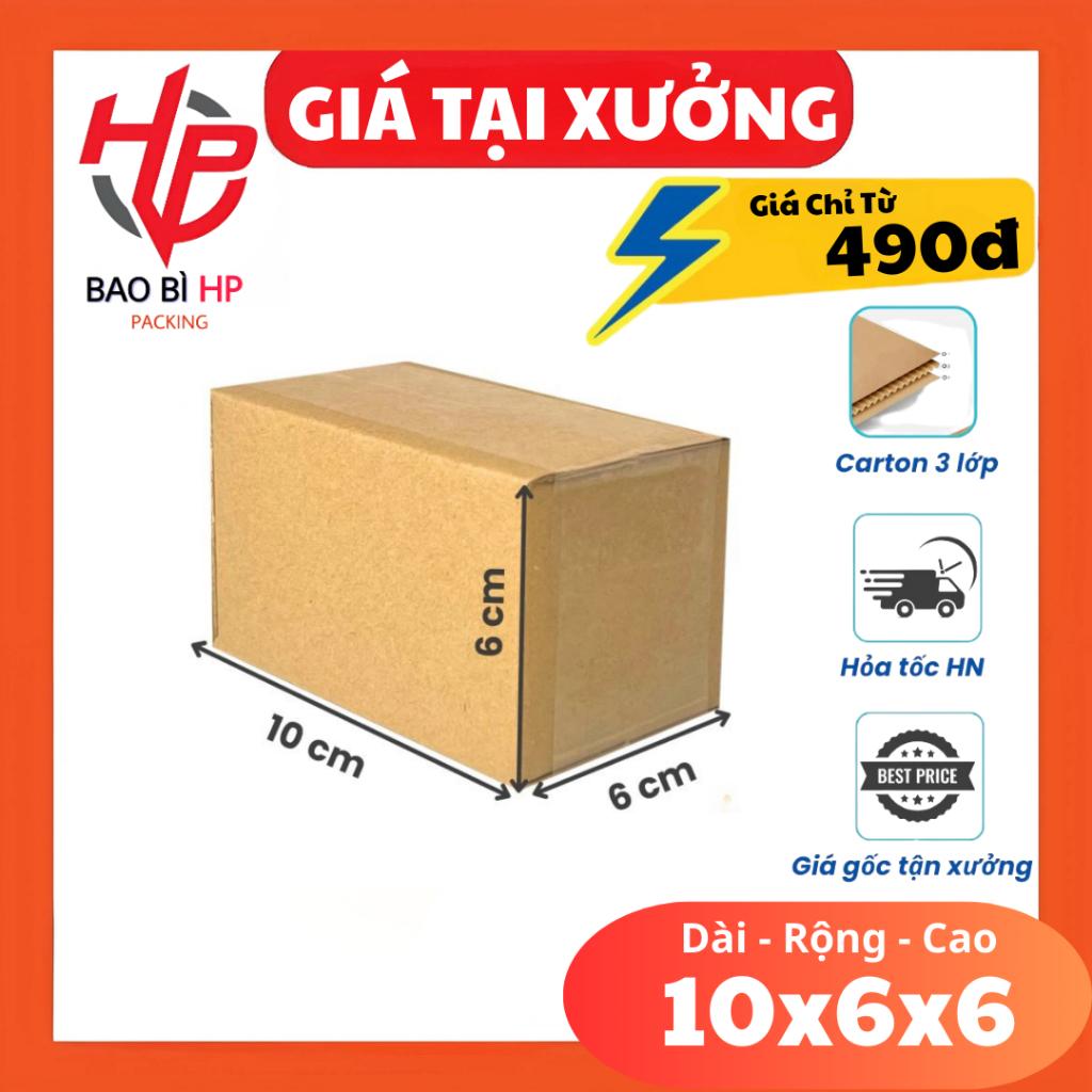 [COMBO] 100 Hộp carton 10x6x6, Hộp đóng hàng | Shopee Việt Nam