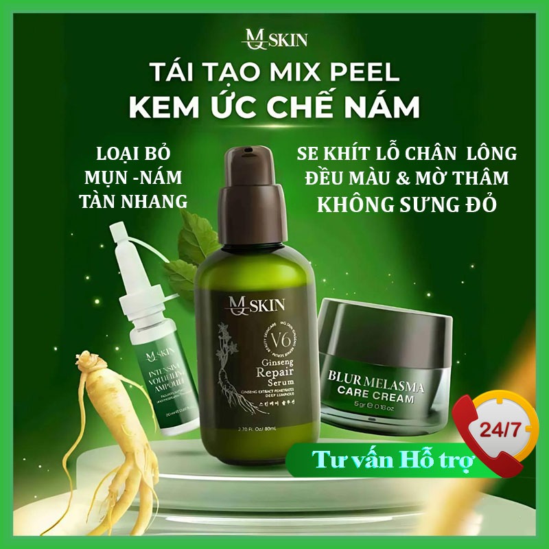 Combo Mix Peel MQ SKIN Tái Tạo Da Nhân Sâm và Kem Ức Chế Nám MQ SKIN ...
