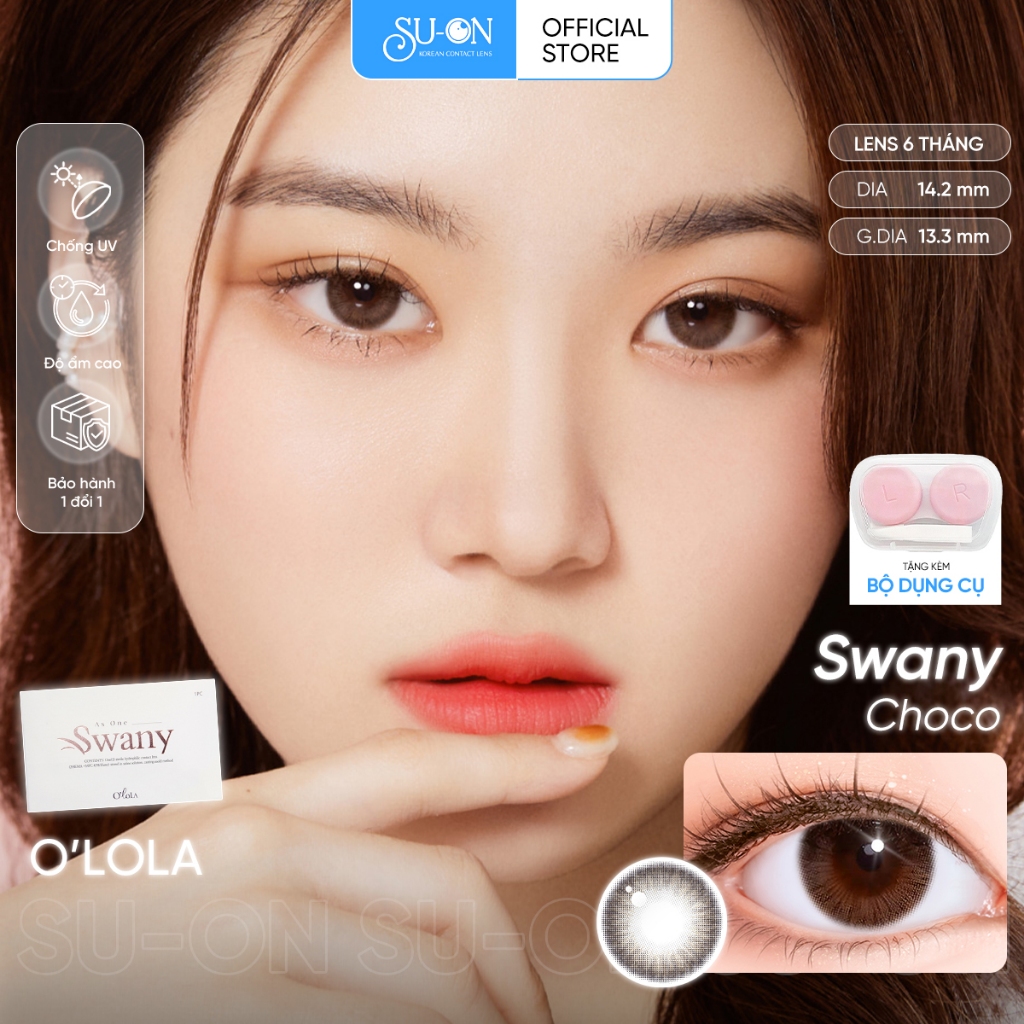 Lens choco siêu tự nhiên giãn nhẹ SWANY CHOCO chính hãng OLOLA | 6 ...