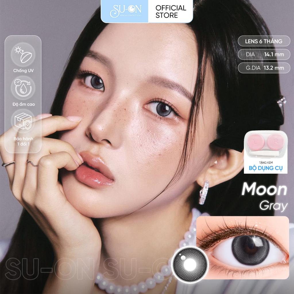 Lens nâu tự nhiên MOON GRAY chính hãng EYESM | 6 tháng | Kính áp tròng ...