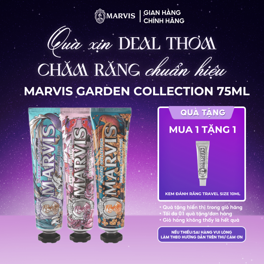 Kem Đánh Răng Marvis Garden Collection - Kissing Rose, Dream Osmanthus, Sinuous Lily 75ML ...