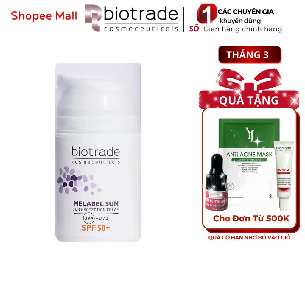 Kem chống nắng Biotrade Melabel Sun Cream SPF50+ - Dành cho da mụn ...