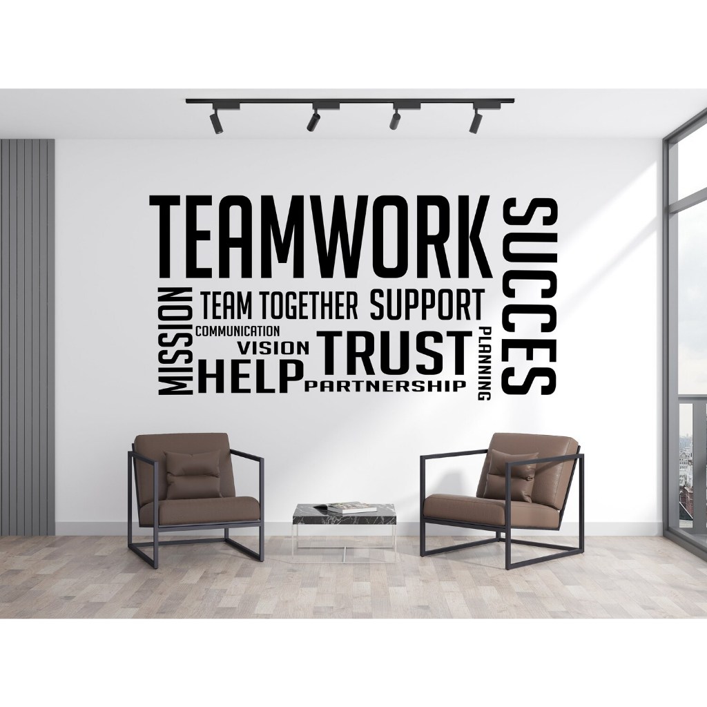 Decal Dán Tường Tiếng Anh "TEAMWORK" mẫu số 6 trang trí văn phòng sáng ...