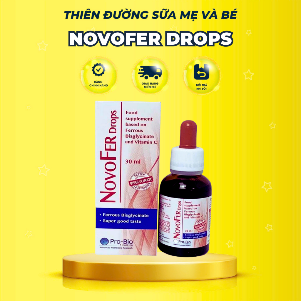 NOVOFER DROPS-Thực phẩm bổ sung Sắt và Vitamin tổng hợp, hỗ trợ tạo ...