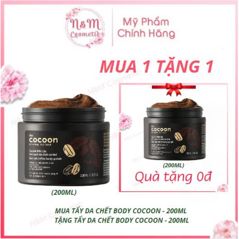 (1 tặng 1) Tẩy da chết cơ thể cà phê Đắk Lắk Cocoon cho làn da mềm mại ...