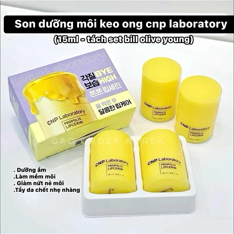(bill oliveyoung)Dưỡng môi CNP LABORATORY PROPOLIS LIPCERIN 15ML- Tách ...