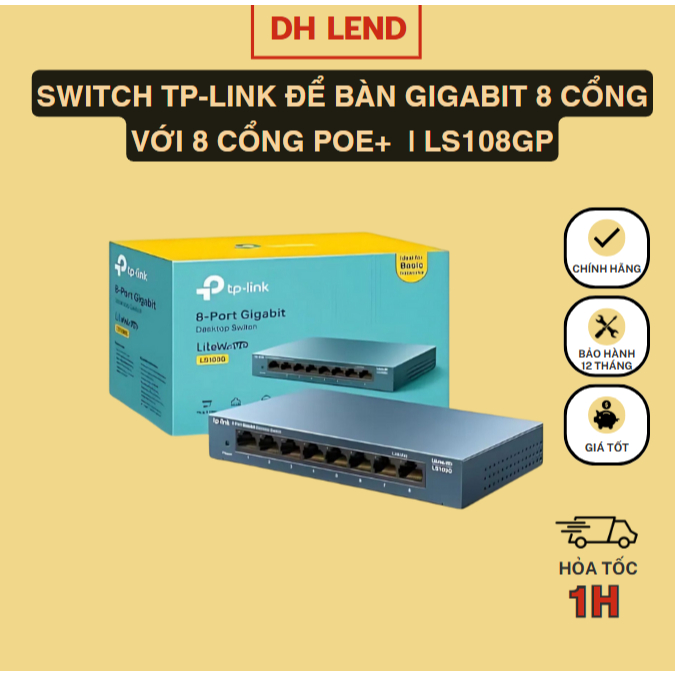 Switch Tp-Link Để Bàn Gigabit 8 Cổng với 8 Cổng PoE+ | LS108GP | Shopee ...