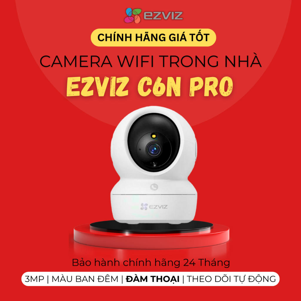 Camera Wifi Trong Nhà Ezviz C6N Pro 2K 3MP | H6C PRO 3K 5MP - Đàm Thoại 2 Chều - Theo Dõi Thông ...
