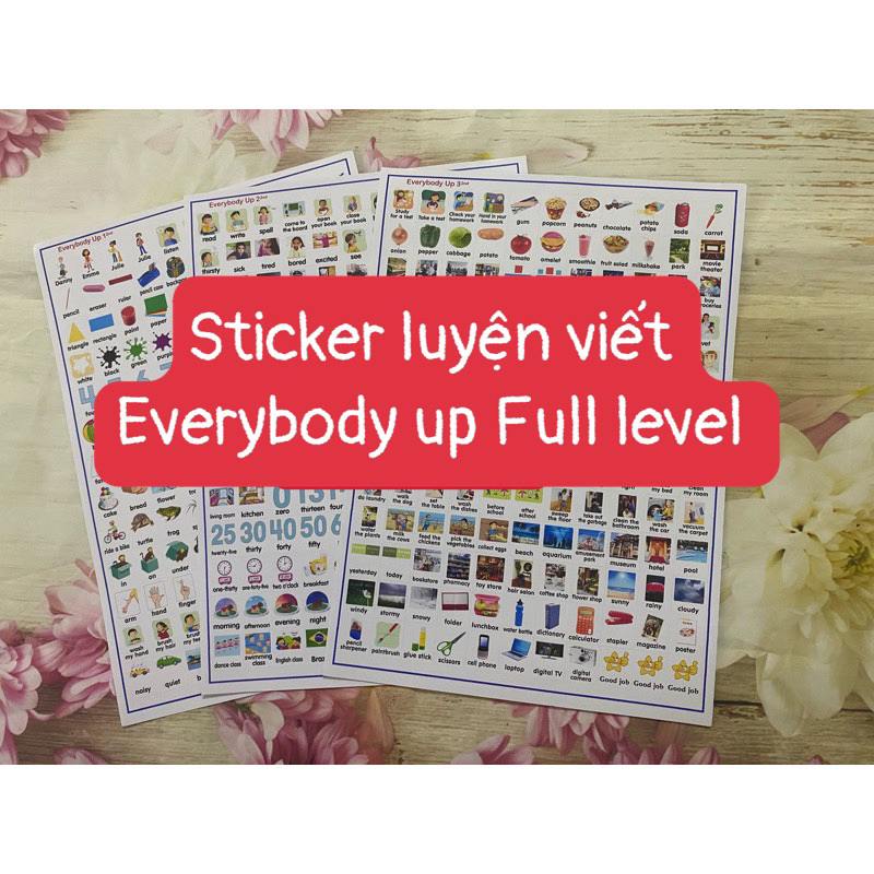Everybody Up Level starter -1-2-3 -4 phiên bản 2nd - Sticker luyện viết ...