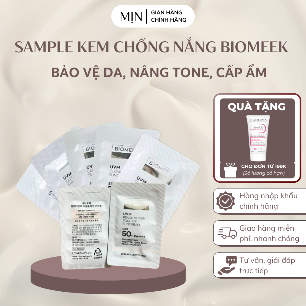 SAMPLE Kem chống nắng Biomeek UVM Glow Tone-up Suncream SPF 50+ PA++++ | Shopee Việt Nam
