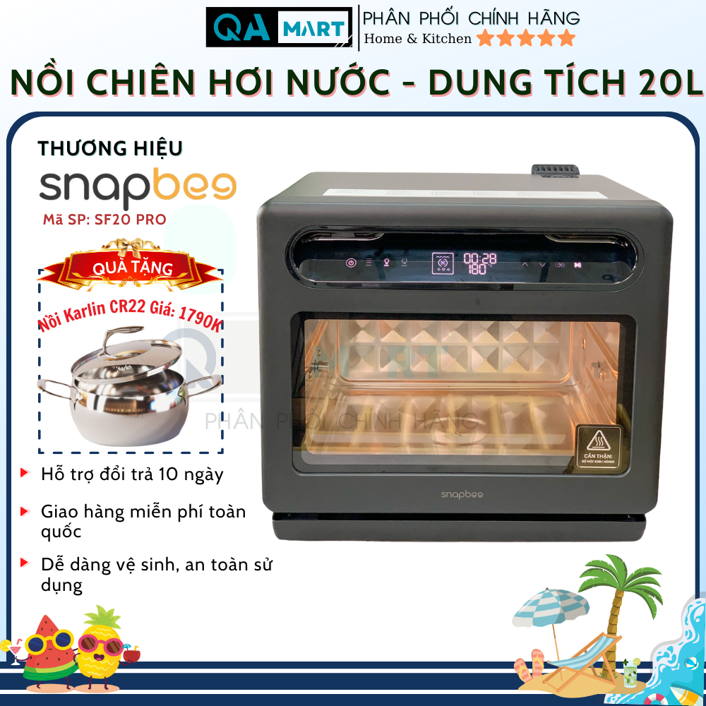 Nồi Chiên Không Dầu Snapbee SF20 Pro,Lòng nồi và phụ kiện INOX 304, Dung tích 20L,Bảo hành 24 ...