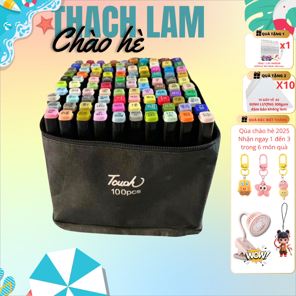 Tặng thêm 3 Cây 60/80 Cây Bút màu Marker Touch Cool 2 Đầu tô màu dạ vẽ ...