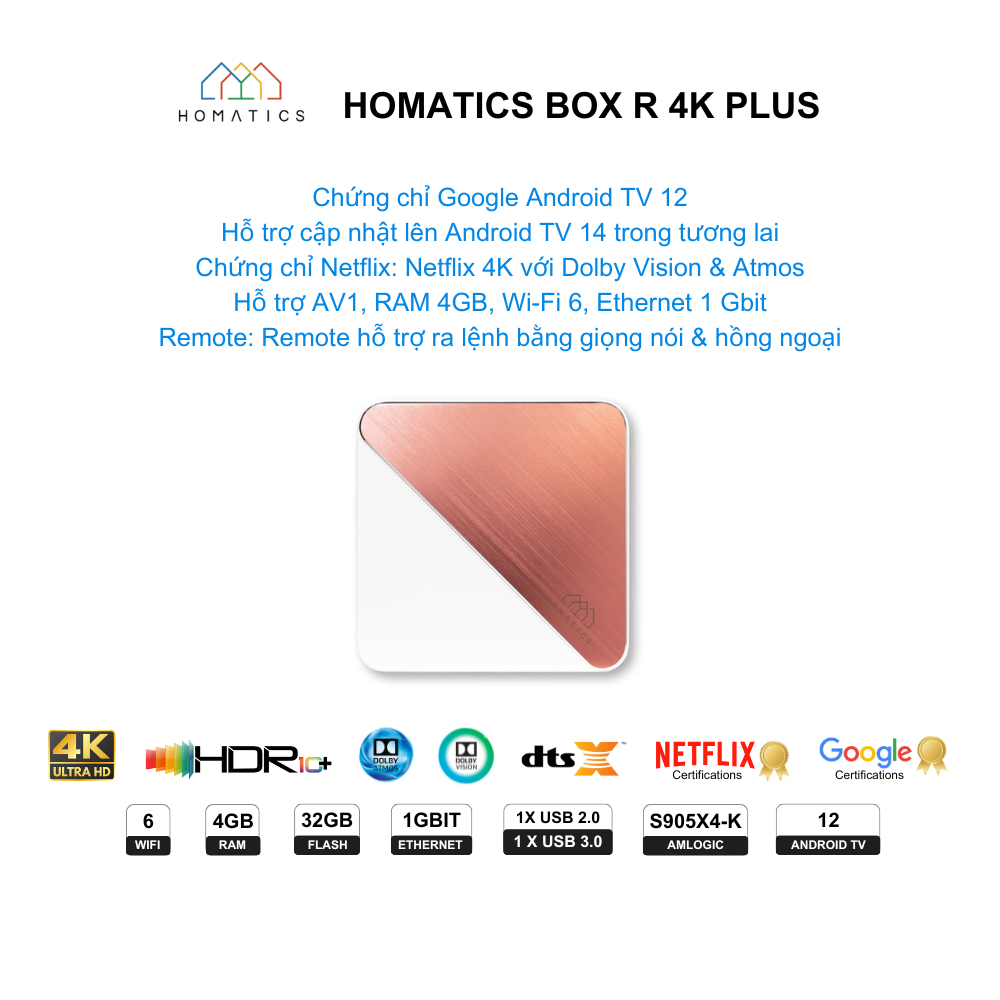 Android TV Box Homatics Box R 4K Plus / Rocktek G2 - Android TV 14 ...