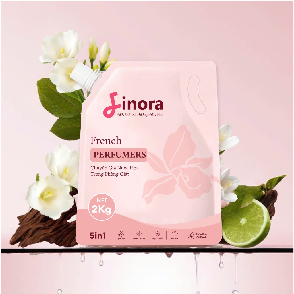 Combo 4 Nước Giặt Xả Finora ( Tổng 8kg ) Hương Hoa Lan Nam Phi, Dịu nhẹ ...