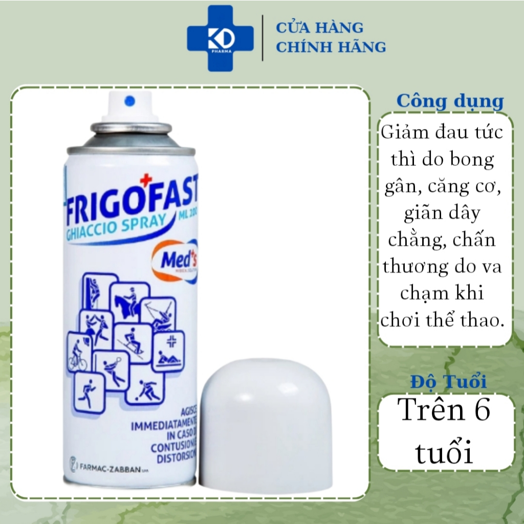 Chai xịt lạnh Frigofast Spray giảm đau bong gân, căng cơ, giãn dây ...