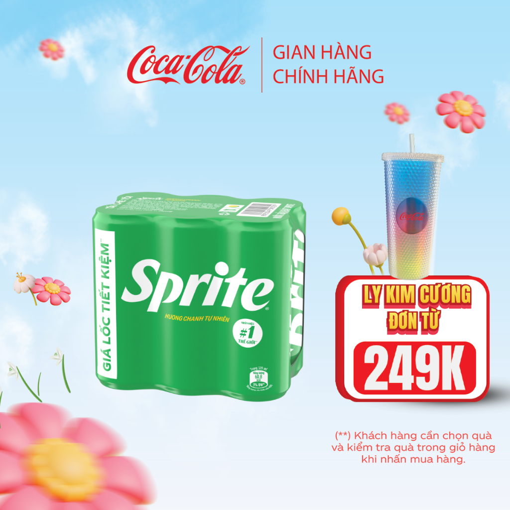 Lốc 6 Lon Nước Giải Khát Có Gas Sprite Hương Chanh 320ml/Lon Sale 3.3 ...