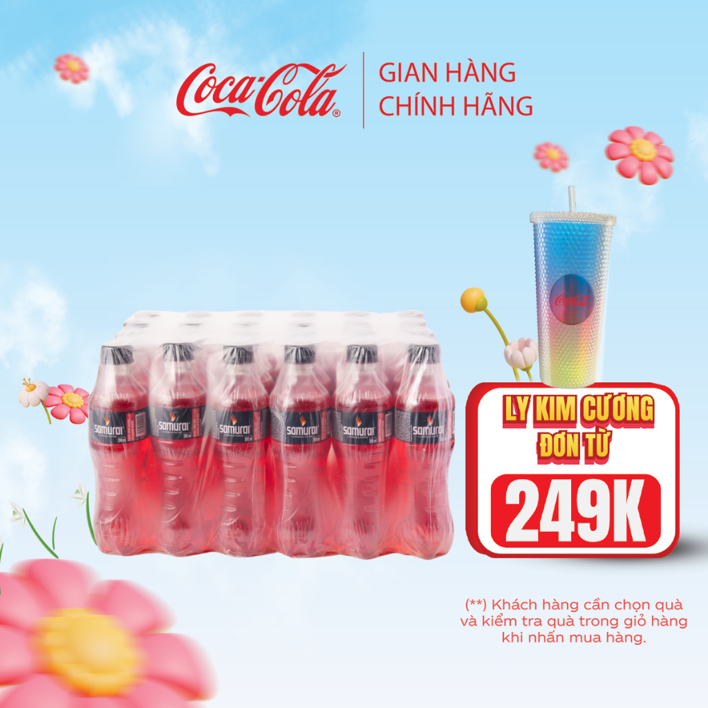 Thùng/Lốc 24 Chai Nước Ngọt Giải Khát Samurai Hương dâu 390ml x 24 Sale ...