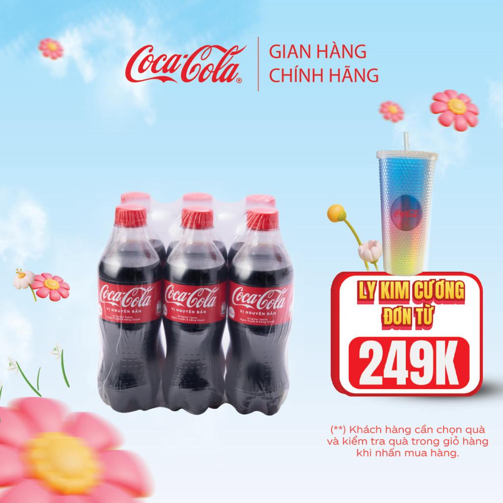 Lốc 6 Chai Nước Giải Khát Có Gas Coca-Cola Vị Nguyên Bản Original 390ml ...