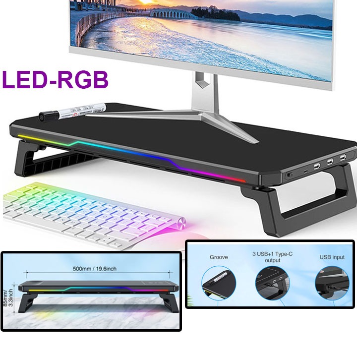 Giá Kệ Màn Hình Máy Tính BT109 Led RGB Nặng 1300G Kích Thước ...