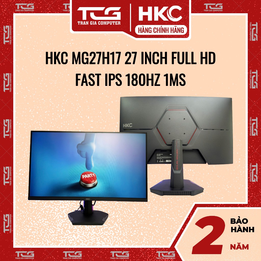 Màn Hình Gaming HKC MG27H17 (27 inch/FHD/Fast IPS/180Hz/1ms) - Bảo Hành 24 Tháng | Shopee Việt Nam