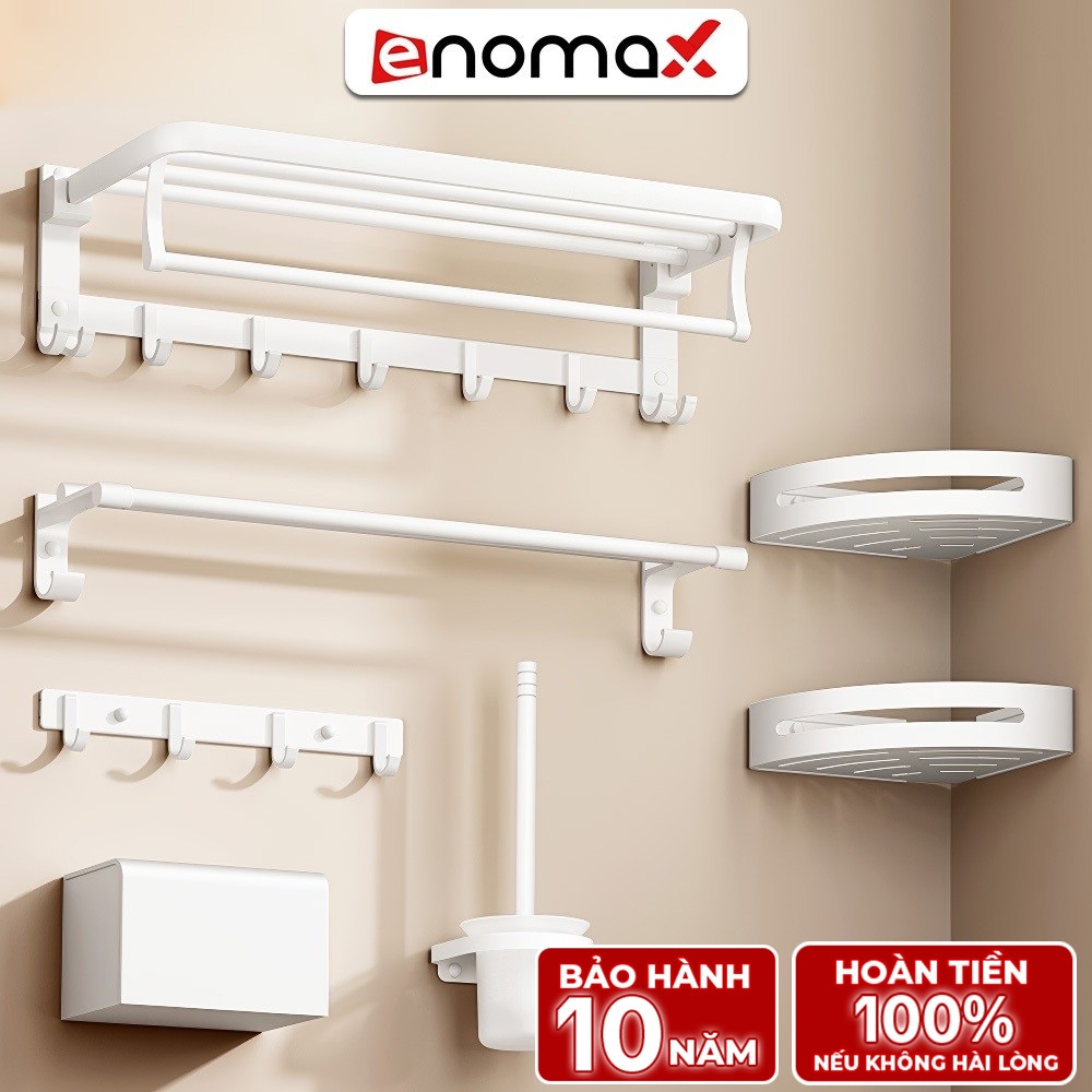 Kệ nhà tắm Enomax dán tường treo đồ phòng tắm đa năng, chất liệu nhôm ...