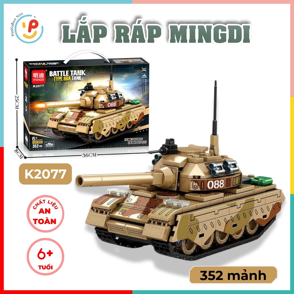 Đồ chơi lắp ráp xếp hình xe tăng 352 mảnh K2077 Peekaboo Toys | Shopee ...