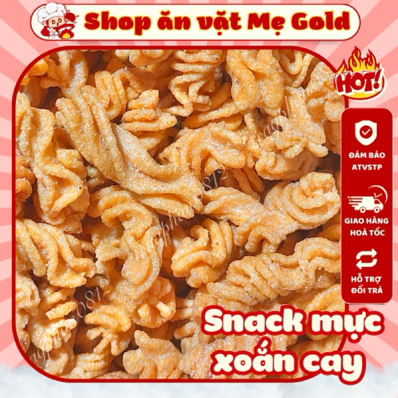 Snack mực xoắn cay, bánh quẩy mực xoắn/ snack mì cuộn (500g) | Shopee ...