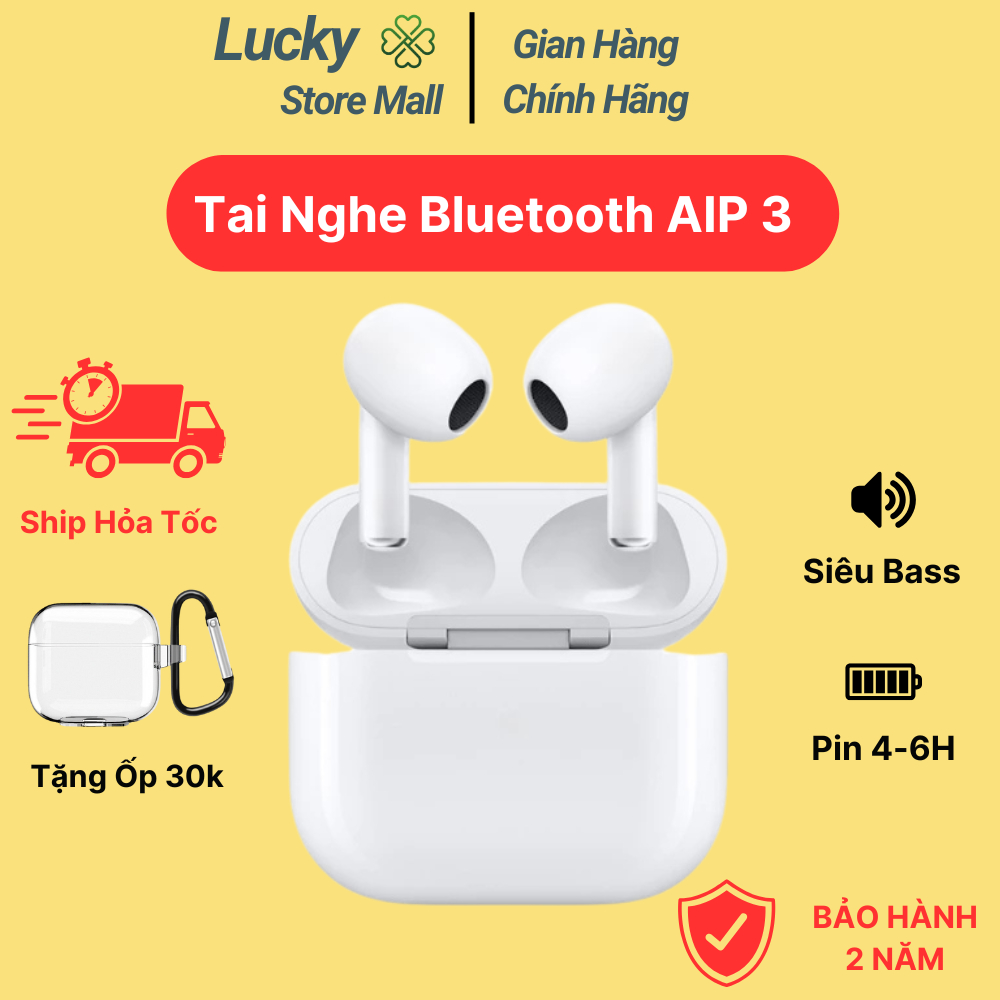 Tai Nghe Bluetooth AI.PODS 3 Bass Cực Căng Chống Ồn Định Vị Đổi Tên Cảm ...