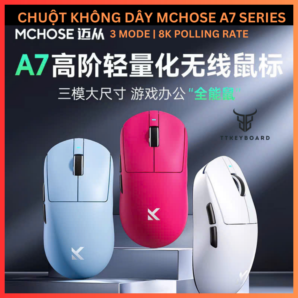 [Hỏa Tốc] Chuột Không Dây Mchose A7 | A7 PRO | A7 Ultra | PAW3395 | PAW3950 | 8000hz ...