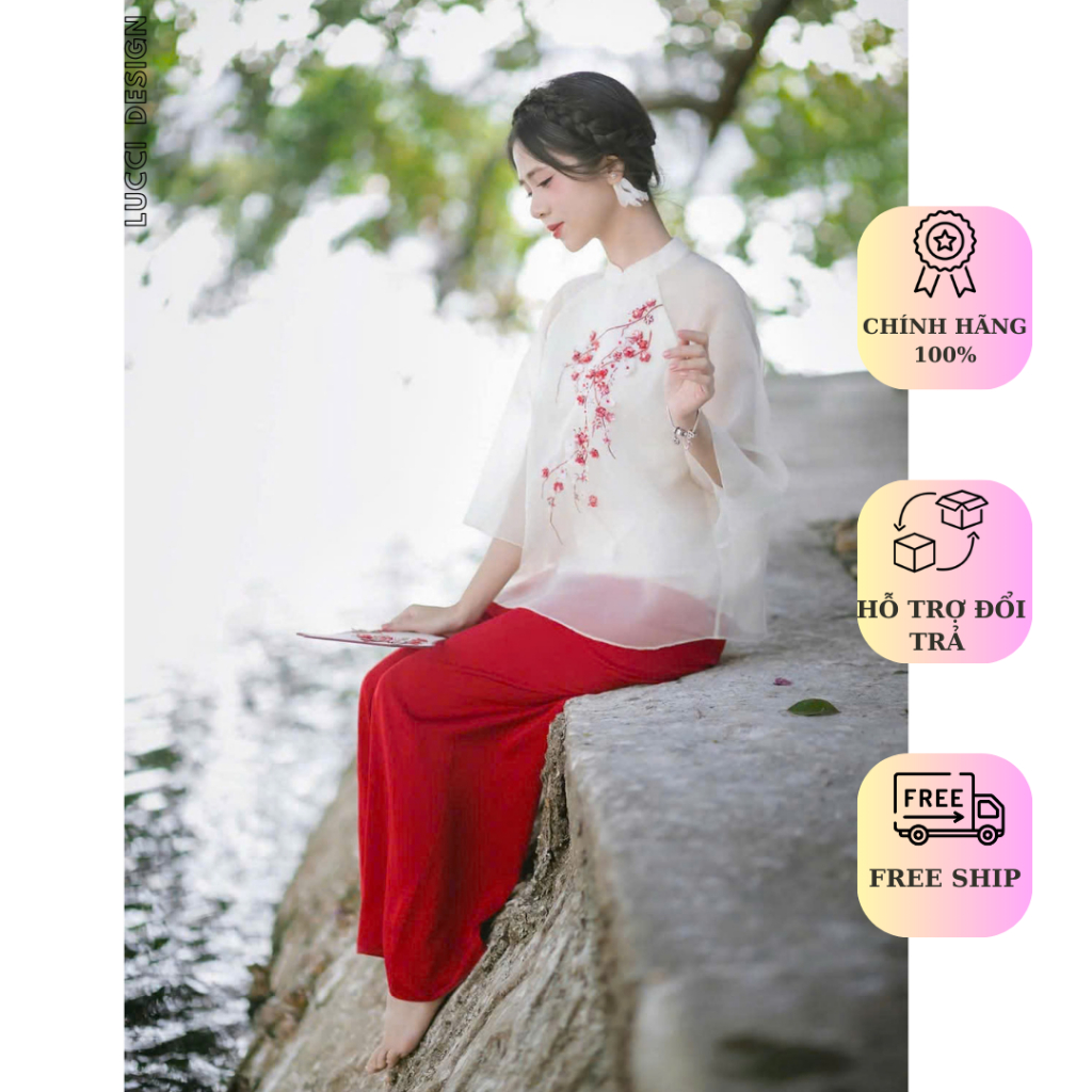 Pháp Phục Thục Chi Kem vải tơ hàn cao cấp by Lucci.Design | Shopee Việt Nam
