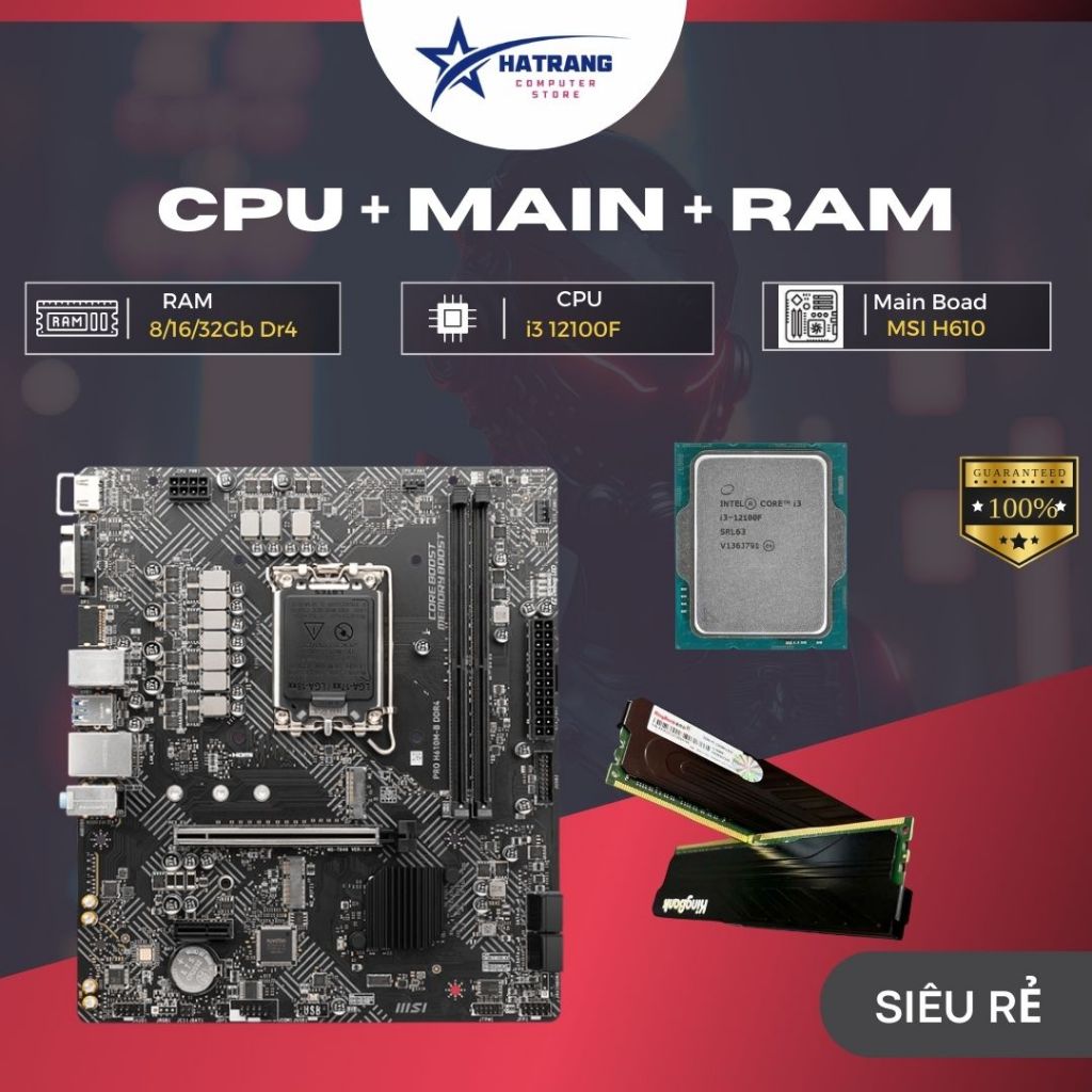 Combo CPU i3 12100F + Main H610 / B660/ B760 /Z690 các hãng kèm Ram | Shopee Việt Nam