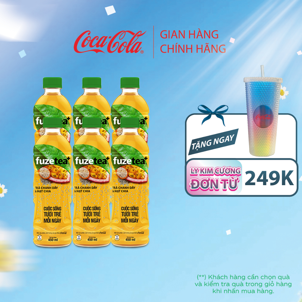 Lốc 6 Chai Trà Chanh Dây Và Hạt Chia Fuzetea+ Coca-Cola Official Store ...